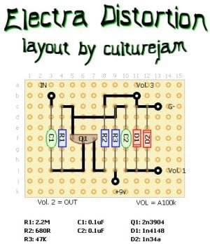 Electra Distortion - Schematic and Layouts - EffDub Audio